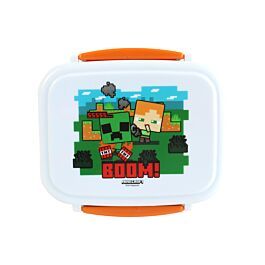 Minecraft SSS BOOM Clip Lock Stacked Bento Lunch Box with Cutlery