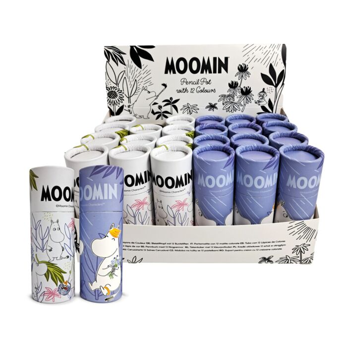 Moomin Pencil Pot with 12 Colouring Pencils