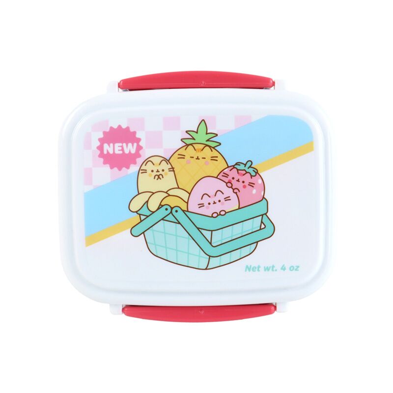 Pusheen the Cat Fruits Clip Lock Stacked Bento Lunch Box with Cutlery
