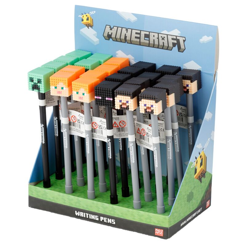 Minecraft Fine Tip Pen with Silicone Topper (Alex/Steve/Creeper/Enderman)