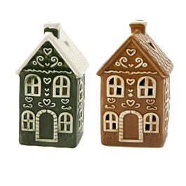Christmas Gingerbread House Tea Light Candle Holder - Town House
