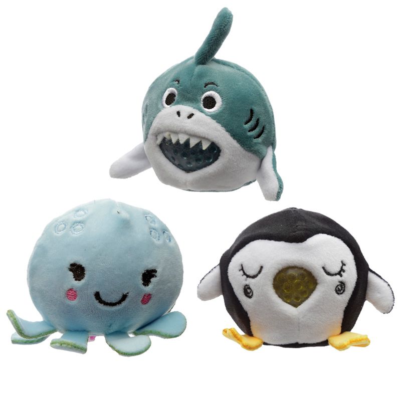 Queasy Squeezies Adoramals Sealife Octopus, Shark, Penguin Plush ...