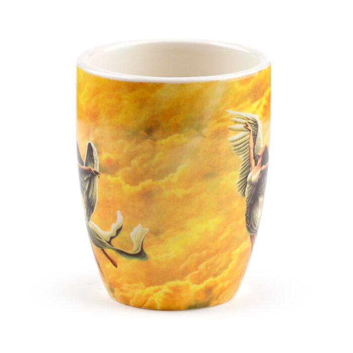Angel Wings Ceramic Shaped Handle Mug with Decal