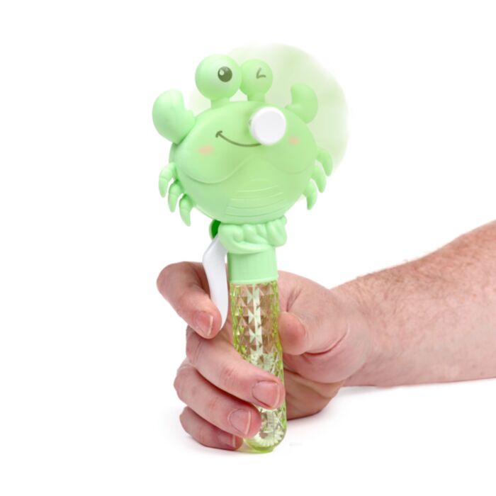 Crab Handheld Hand-Operated Fan with Bubbles