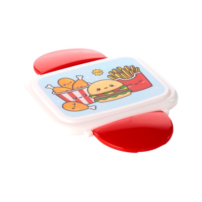 Foodiemals Clip Lock Stacked Bento Lunch Box with Cutlery