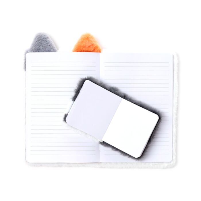 Adoramals Lola the Cat Plush Notebook with Pouch & Mini Notebook