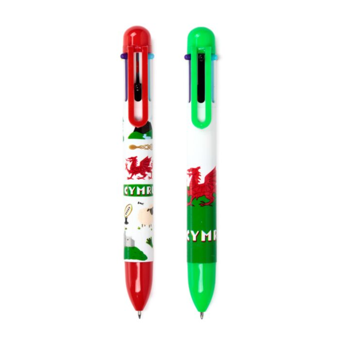 Welsh Dragon Wales (Cymru) Souvenir Multi Colour Pen (6 Colours)